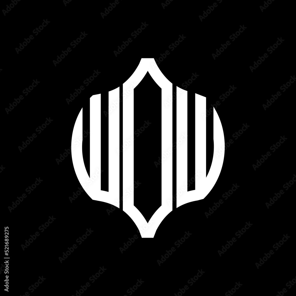 Vecteur Stock WOW letter logo. WOW best black background vector image ...