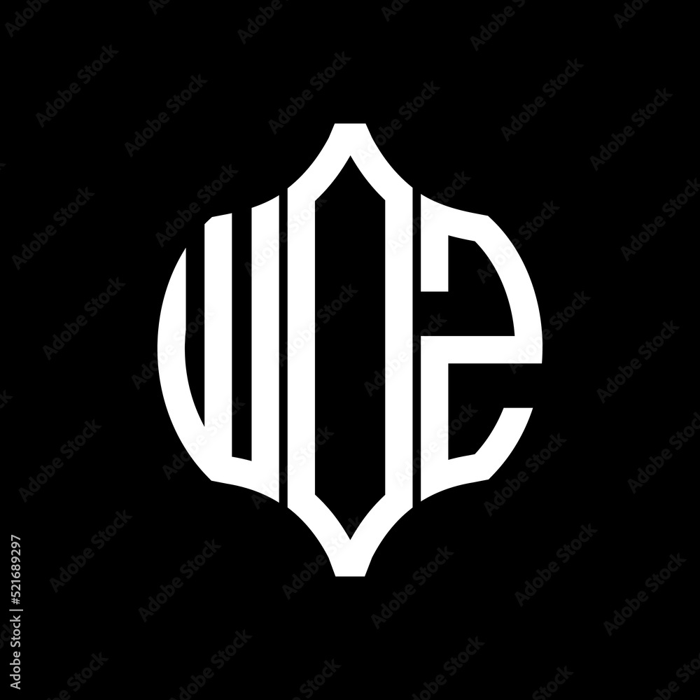 WOZ letter logo. WOZ best black background vector image. WOZ Monogram ...