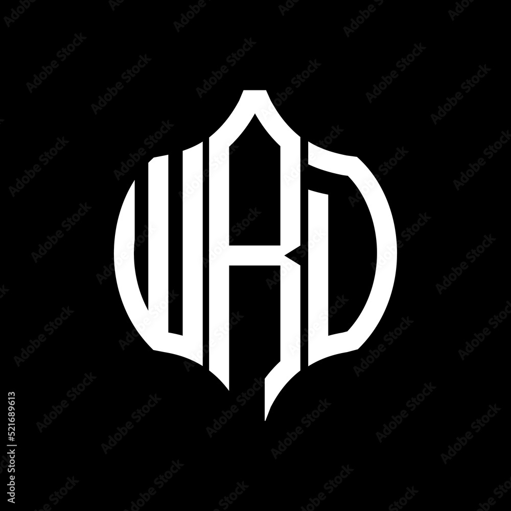 WRD letter logo. WRD best black background vector image. WRD Monogram ...