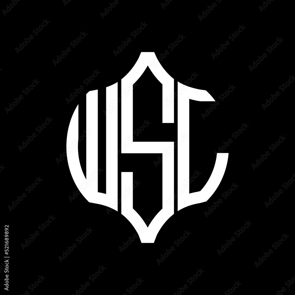 Vecteur Stock WSL letter logo. WSL best black background vector image ...