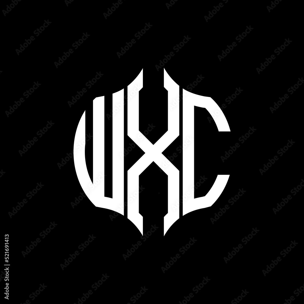 WXC letter logo. WXC best black background vector image. WXC Monogram ...