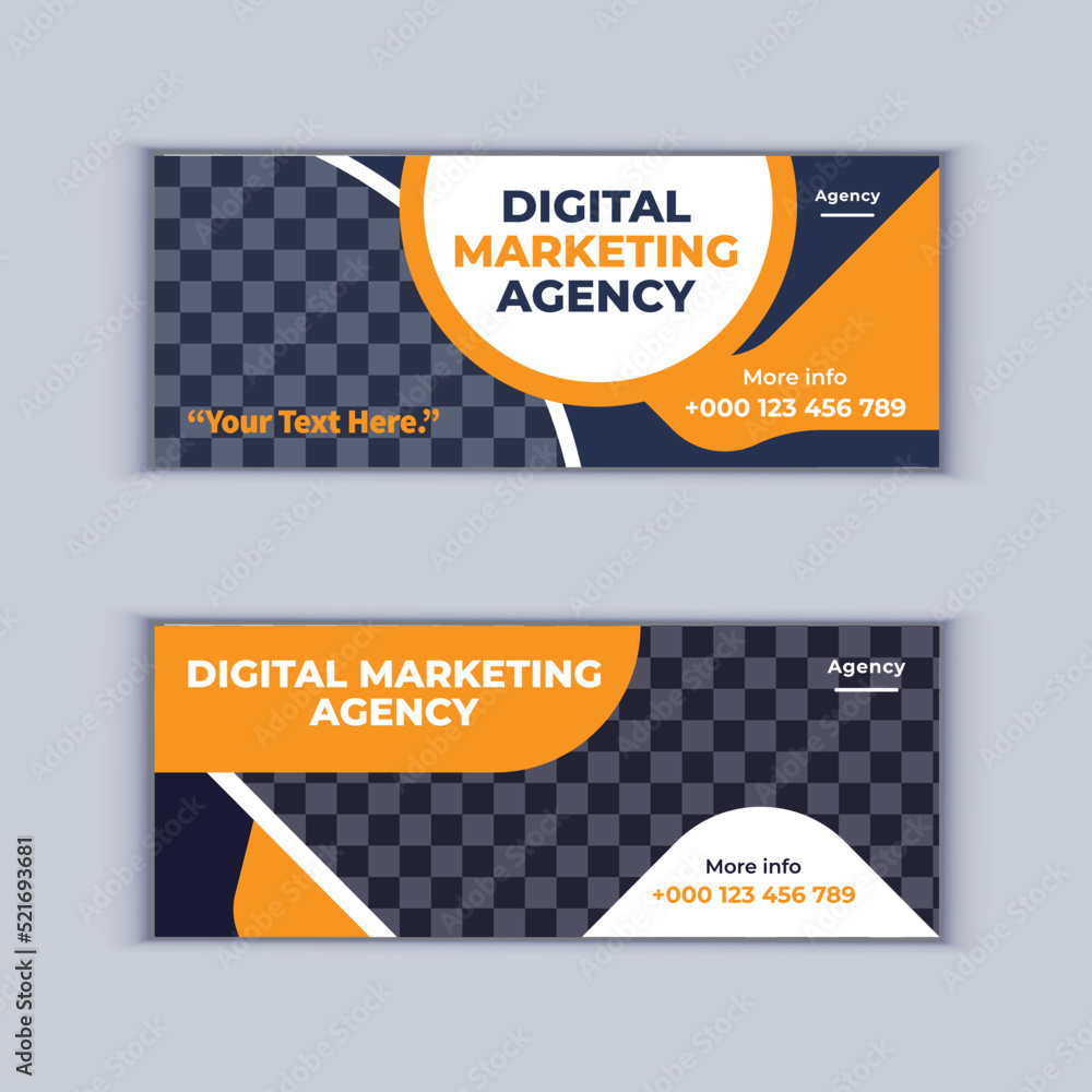 Digital Marketing Agency Banner Design Set of Two Professional ...
