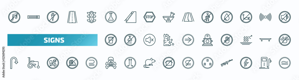 Photo & Art Print set of 40 special lineal signs icons, Farahim