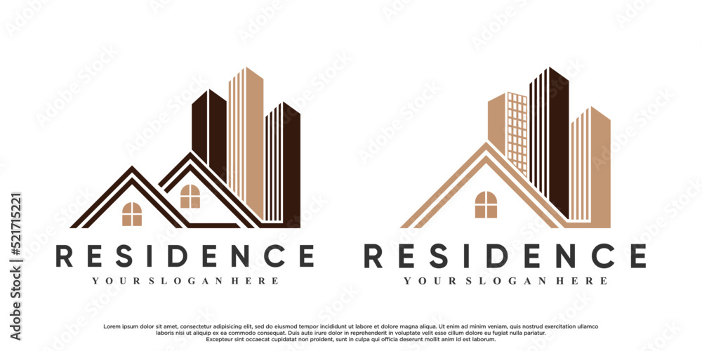 residence building logo design for business with unique concept Premium ...