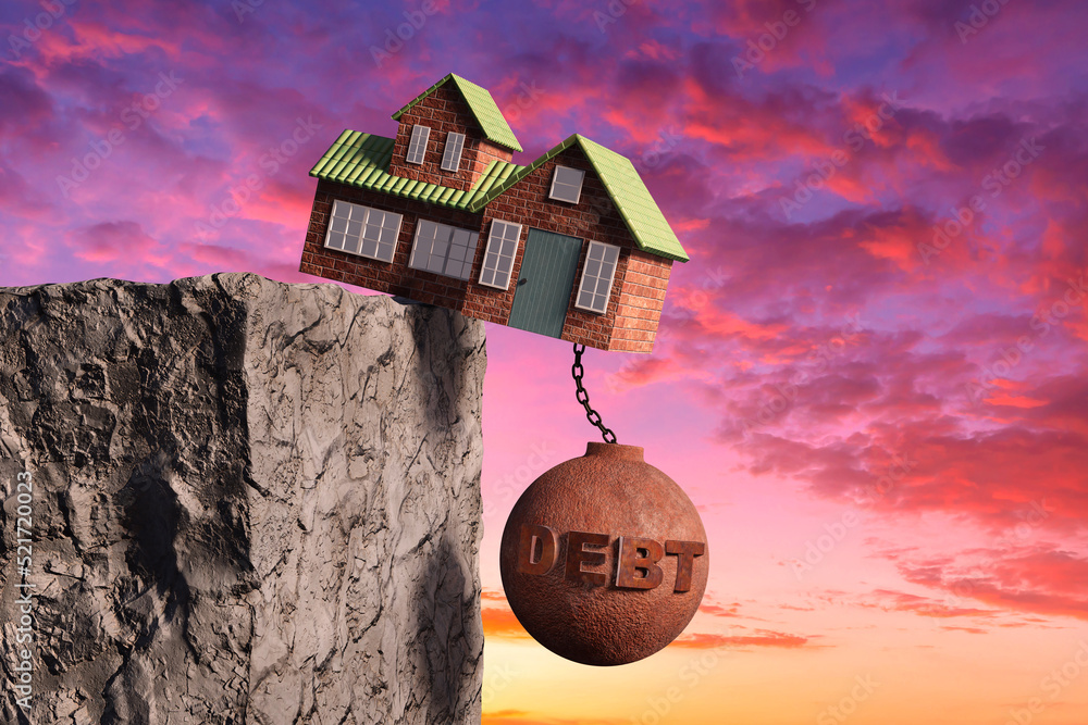 House lodged in a very precarious way, hanging over cliff and being ...