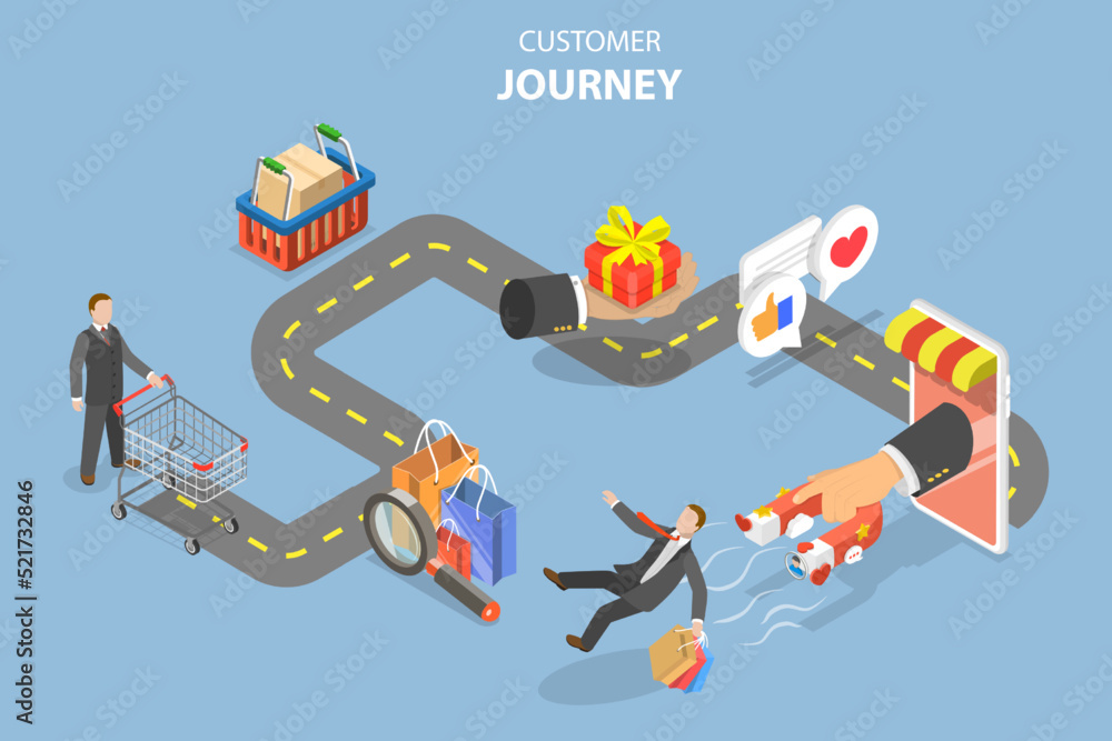3D Isometric Flat Vector Conceptual Illustration of Customer Journey ... 3D Isometric Flat Vector Conceptual Illustration of Customer Journey ...