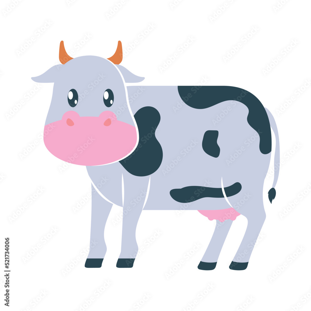 cartoon cow icon Stock Vector | Adobe Stock