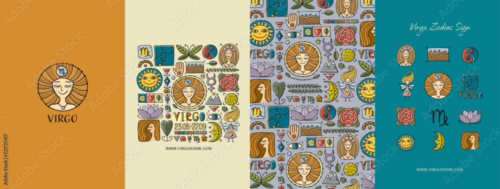 Virgo zodiac sign, Astrology concept art for your project. Horoscope ...