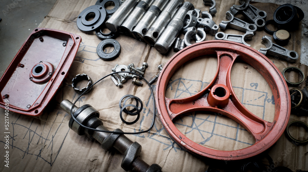 Water Pressure Pump Parts Overhaul. Remove and installing part after ...