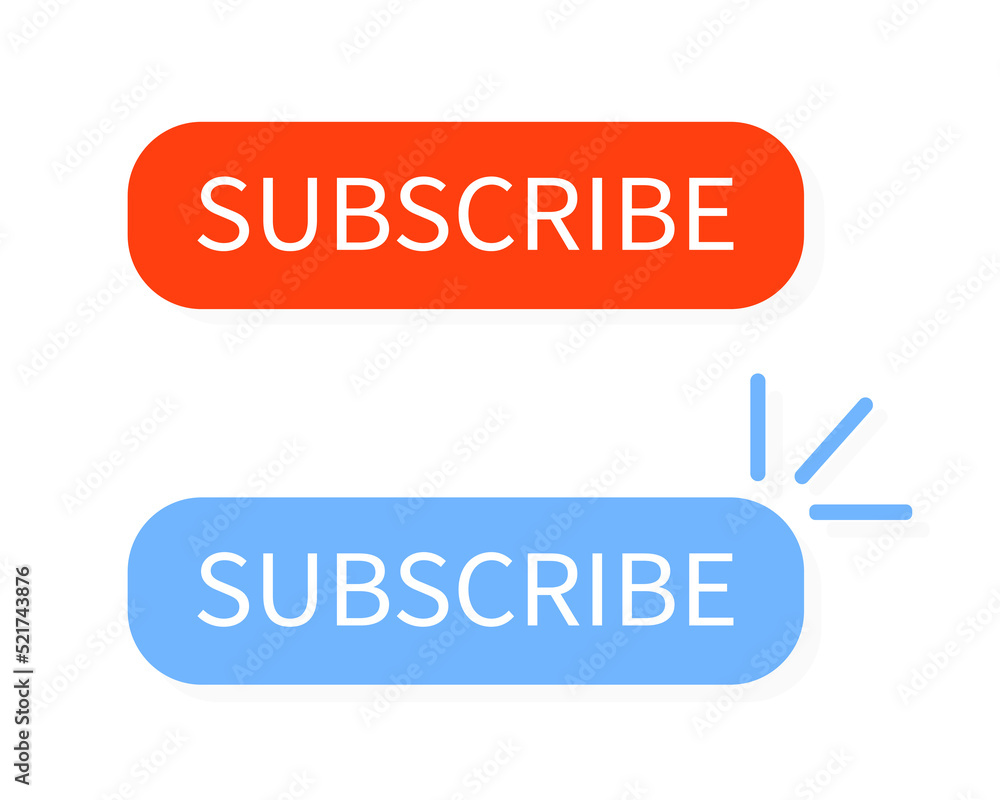Red and blue subscribe button. Vector illustration Stock Illustration ...