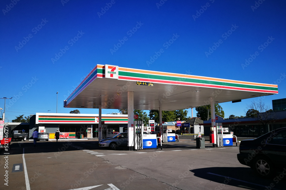 SYDNEY, AUSTRALIA. - On July 16, 2019. - 7 eleven petrol station with ...