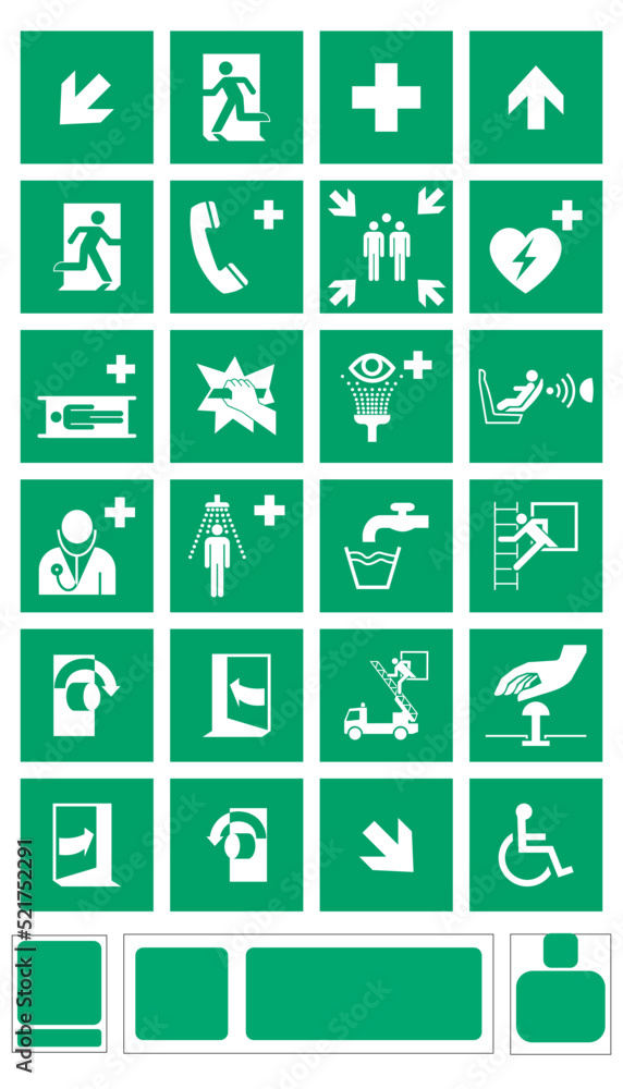 emergency and first aid pictogram icon safety sign Stock Vector | Adobe ...