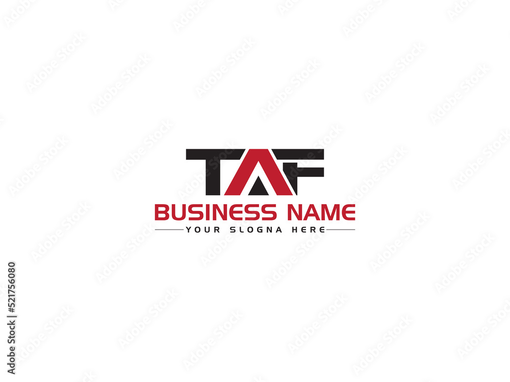 Minimalist TAF Logo Icon, Creative TA t a f Logo Image With Three ...