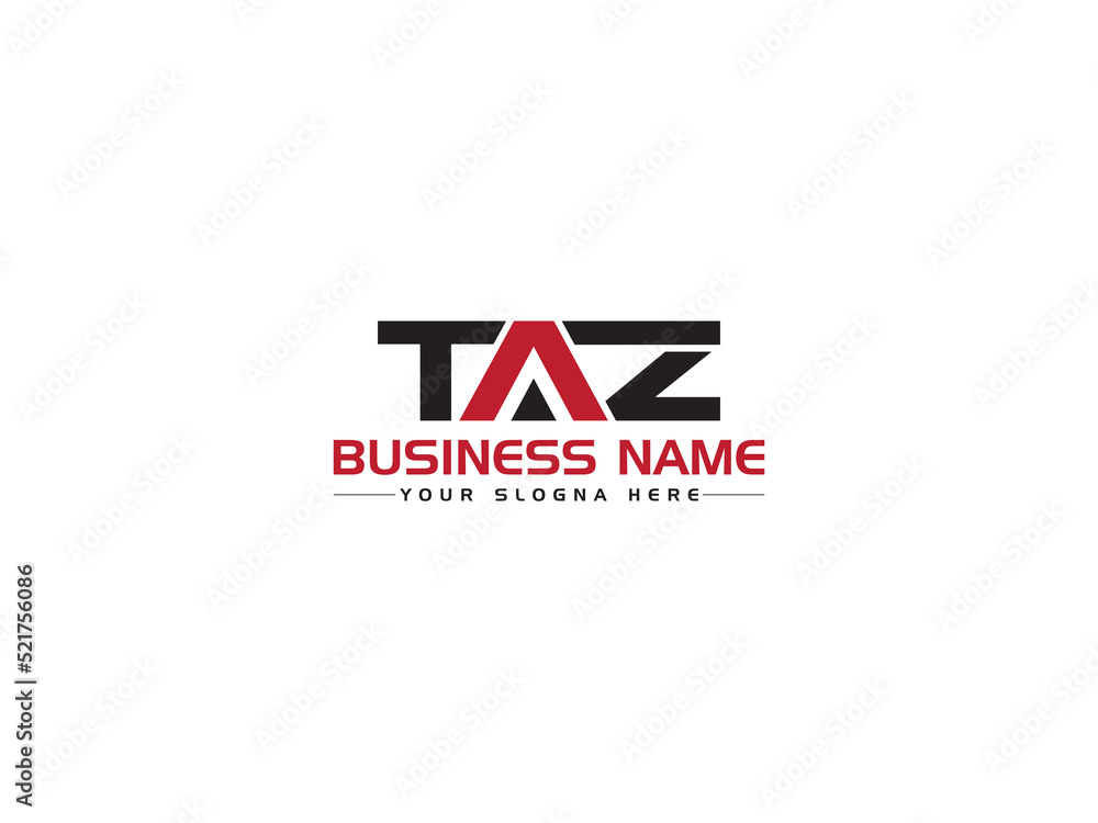 Minimalist TAZ Logo Icon, Creative TA t a z Logo Image With Three Alphabet Letter Design for all ...