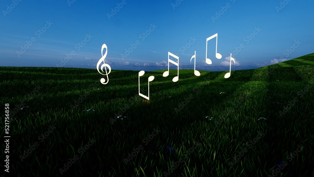 music note with nature background Stock Illustration | Adobe Stock