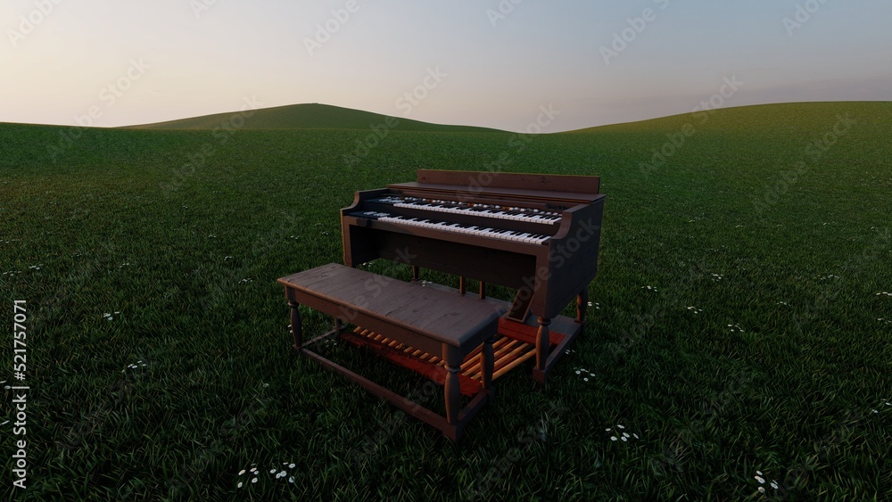piano, grand piano with nature background Stock Illustration | Adobe Stock