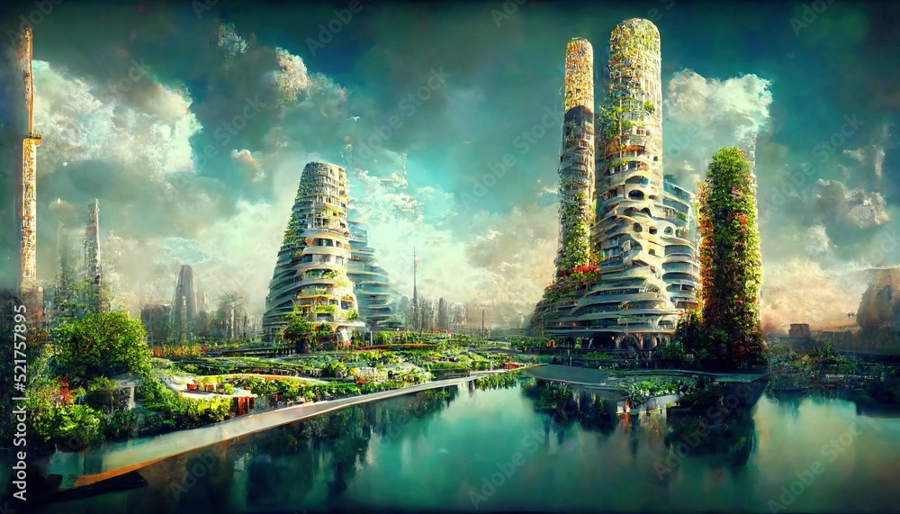futurist_and_dystopian_Babel_Tower_architecture_vis_220807_02 Stock ...
