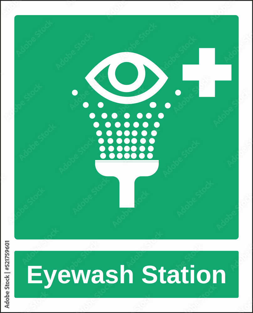 amergency and first aid symbol pictogram eyewash station Stock ...
