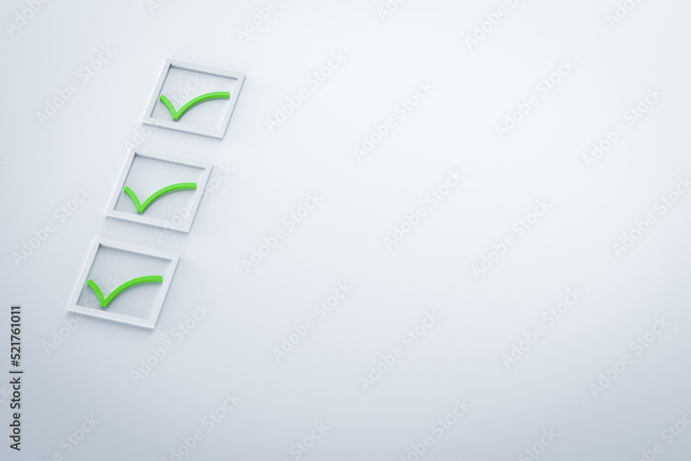 Green check mark in box sign Stock Illustration | Adobe Stock