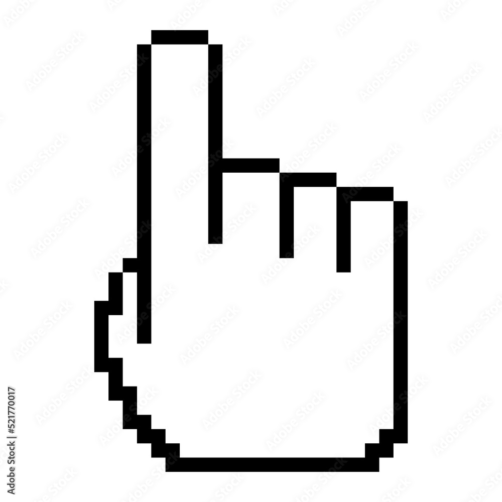 Mouse cursor pixel icon, web click symbol, computer pointer vector ...
