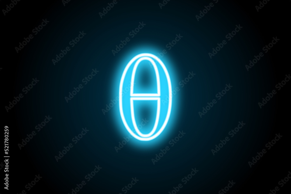 Greek alphabet theta glowing neon symbol sign on black background Stock ...
