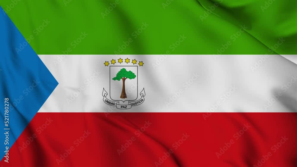 Equatorial Guinea flag waving looping footage Full 4K (3840 x 2160 ...
