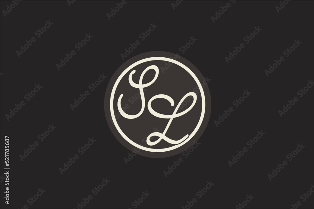 Initial letter SL monogram logo with simple and creative cirle line ...