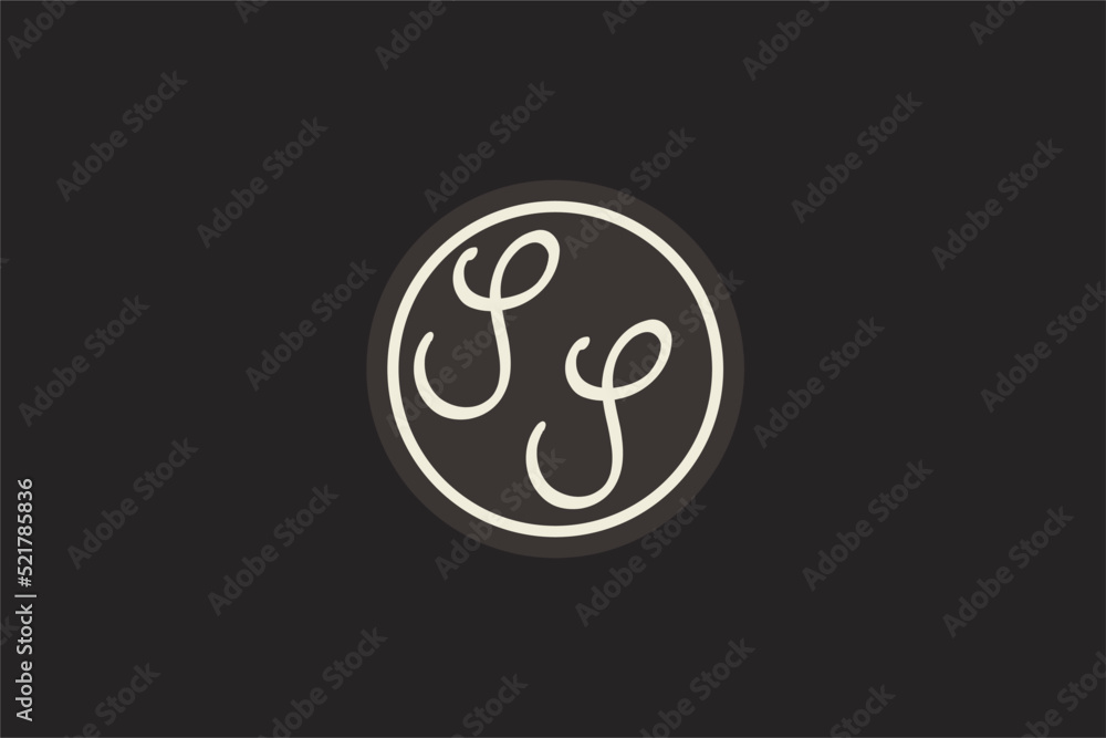 Initial letter SS monogram logo with simple and creative cirle line ...