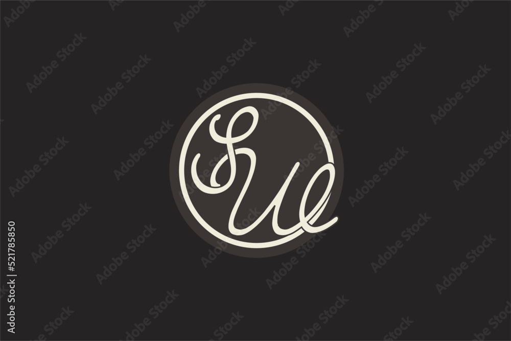 Initial letter SW monogram logo with simple and creative cirle line ...