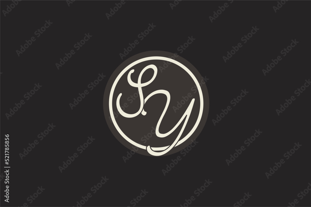 Initial letter SY monogram logo with simple and creative cirle line ...