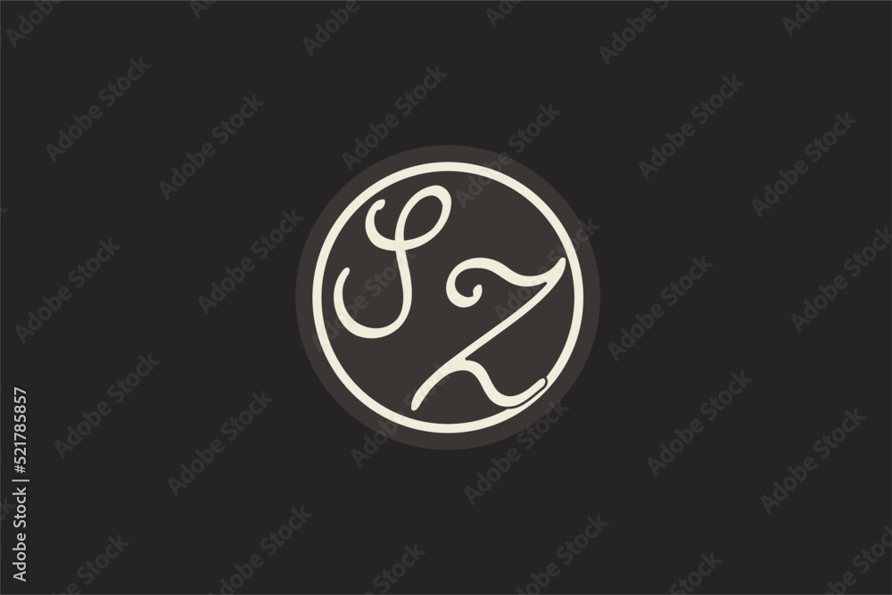 Initial letter SZ monogram logo with simple and creative cirle line design ideas Stock Vector ...