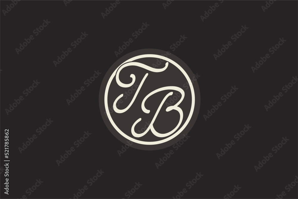 Initial letter TB monogram logo with simple and creative cirle line ...