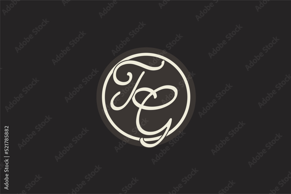Initial letter TG monogram logo with simple and creative cirle line ...