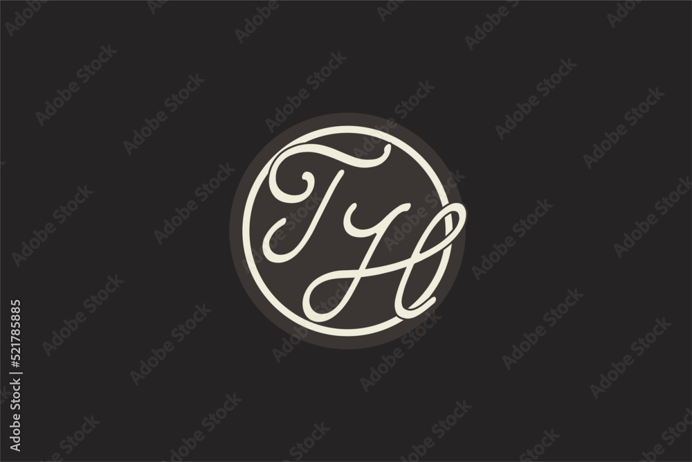 Initial letter TH monogram logo with simple and creative cirle line ...