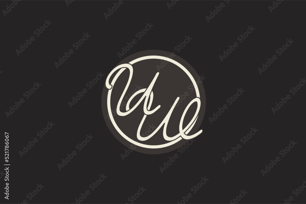 Initial letter UW monogram logo with simple and creative cirle line ...