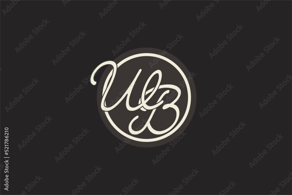 Initial letter WB monogram logo with simple and creative cirle line ...