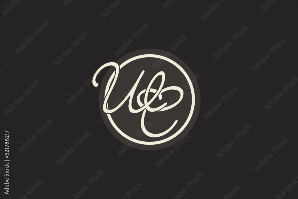 Initial letter WC monogram logo with simple and creative cirle line ...