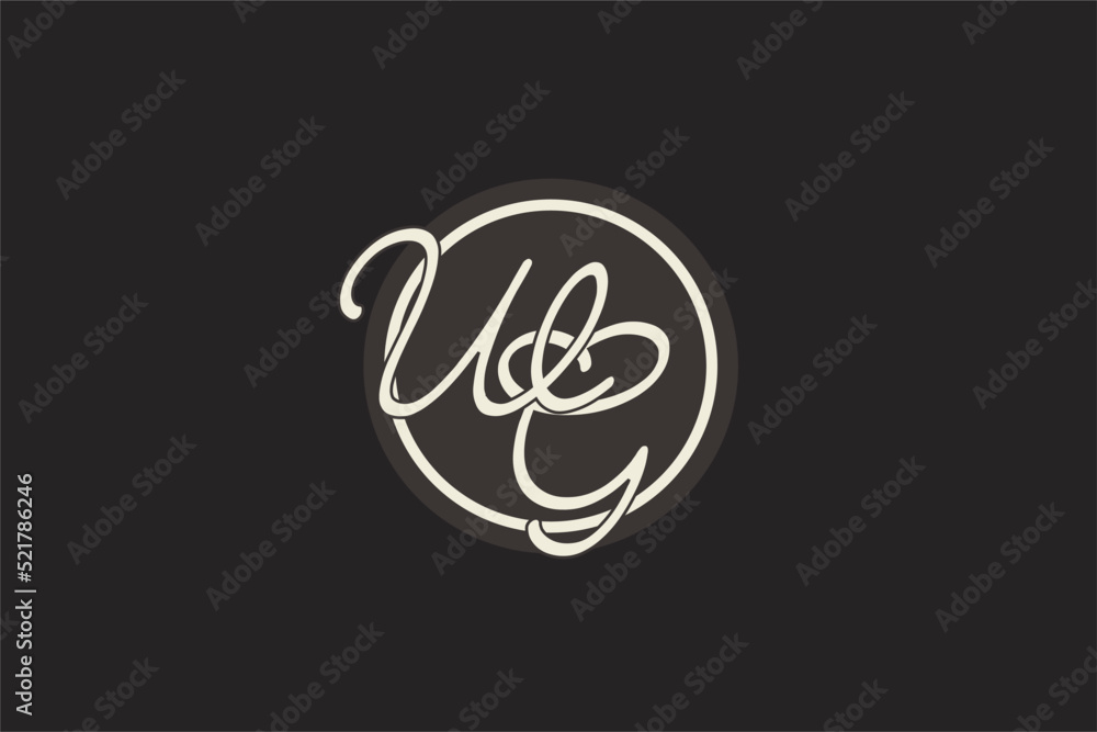 Initial letter WG monogram logo with simple and creative cirle line ...