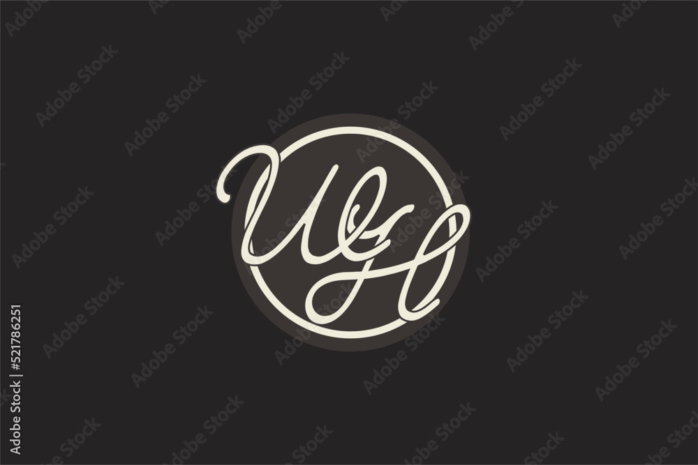 Initial letter WH monogram logo with simple and creative cirle line ...