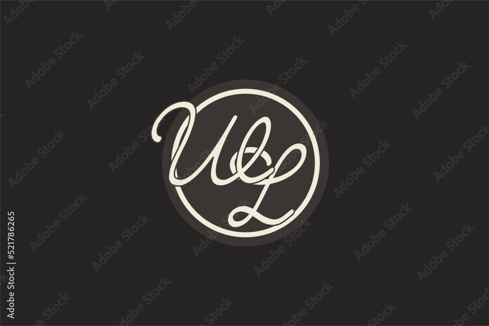 Initial letter WL monogram logo with simple and creative cirle line ...