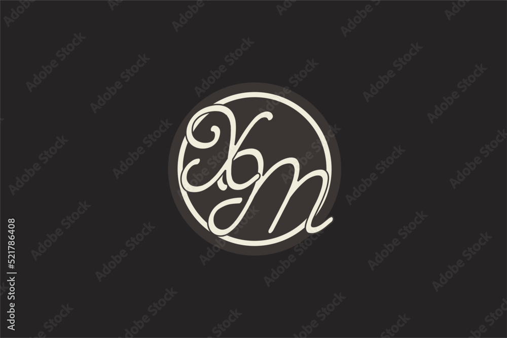 Initial letter XM monogram logo with simple and creative cirle line ...
