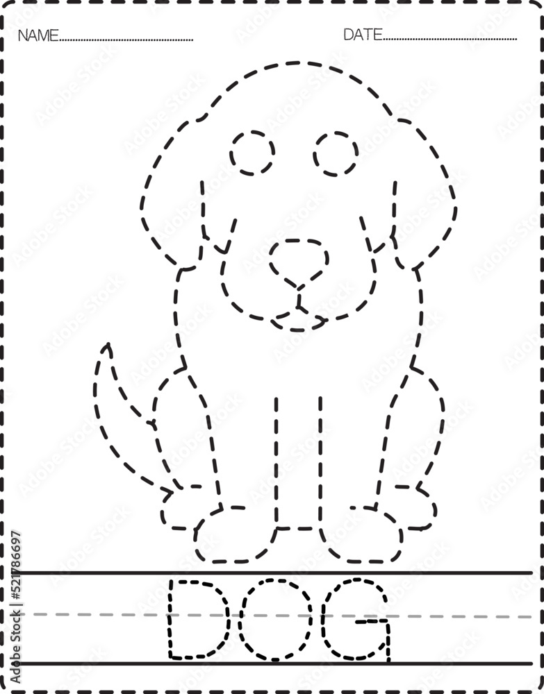 Animal Tracing Book with Example. Preschool worksheet for practicing ...