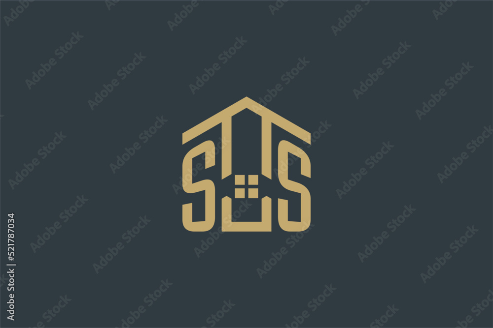 Initial SS logo with abstract house icon design, simple and elegant ...
