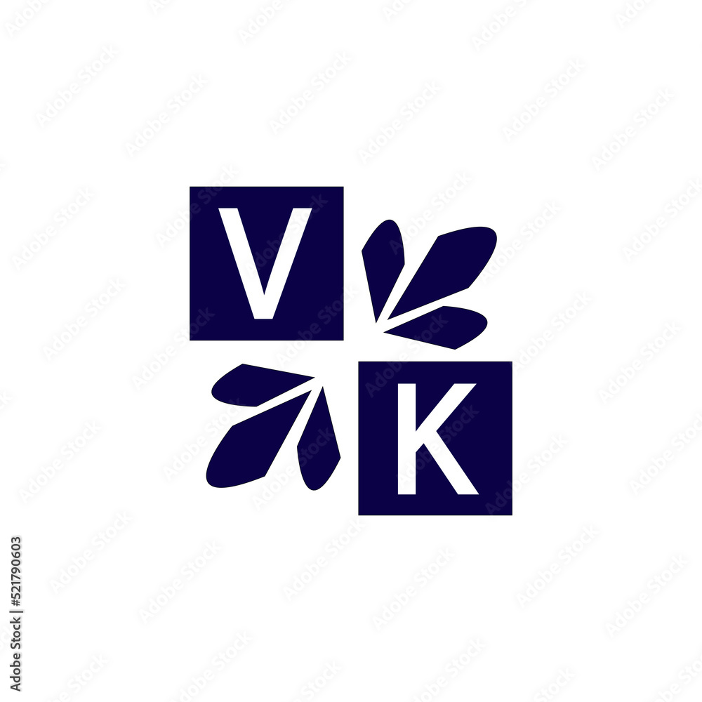 Simple rectangle and modern VK letter art, symbol, logo design for your ...