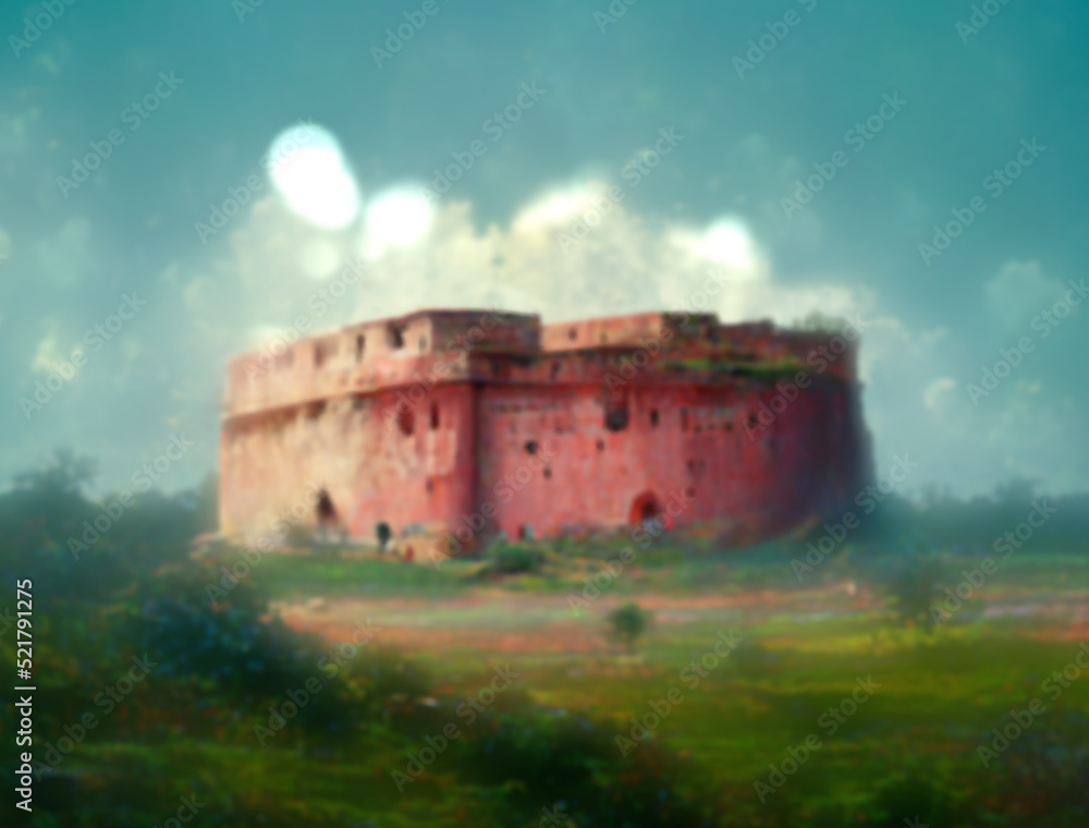 8K Blur defocused matte Indian fort, Indian fort drawing, background ...