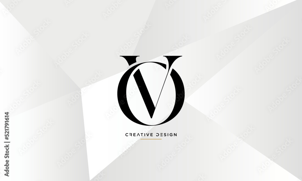 Alphabet Letters Icon Logo VO or OV Vector Monogram Stock Vector ...