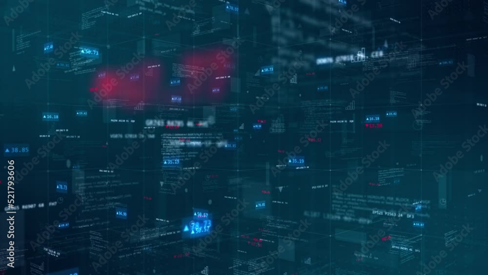 Motion graphic of Red and Blue digital number investment and technology ...