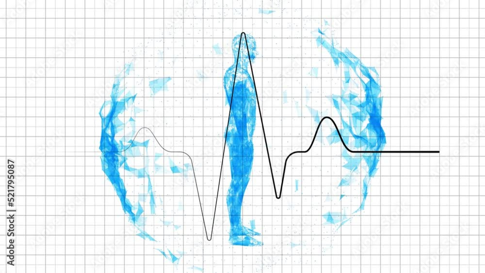 3d human body, futuristic medical scan with infographics animated data ...
