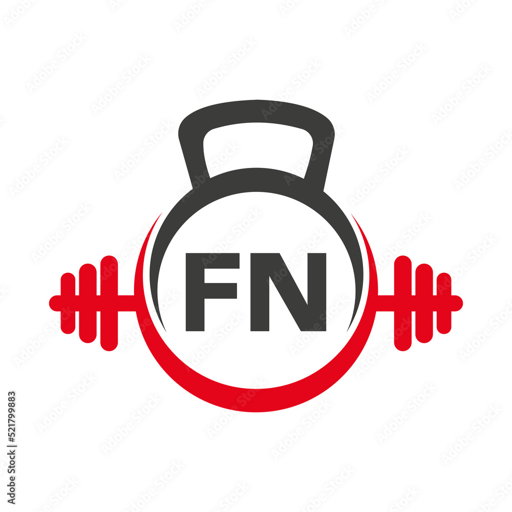 Letter FN Fitness Gym Logo Concept. Fitness Logo Symbol Vector Template ...