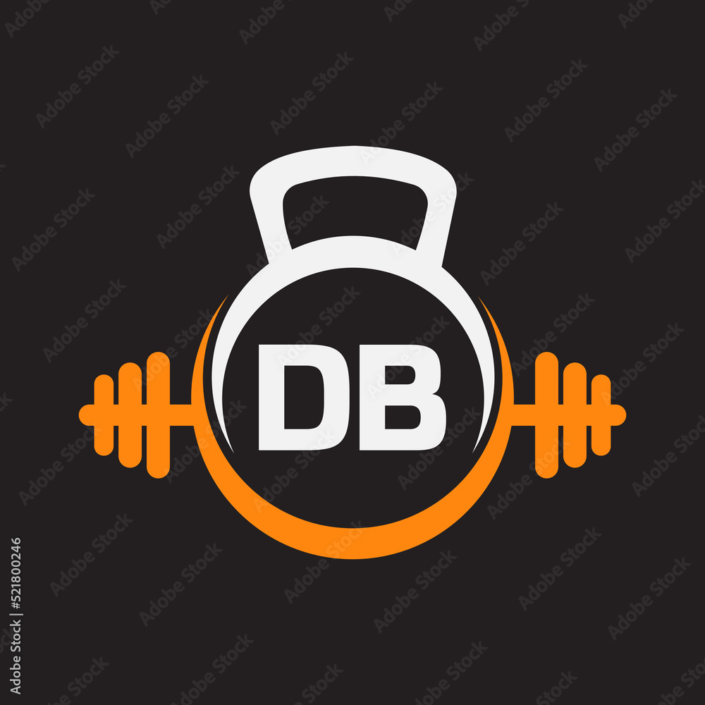 Letter DB Fitness Gym Logo Concept. Fitness Logo Symbol Vector Template ...